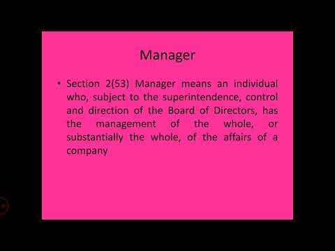 Manager defined Section 2 (53) of Companies Act 2013