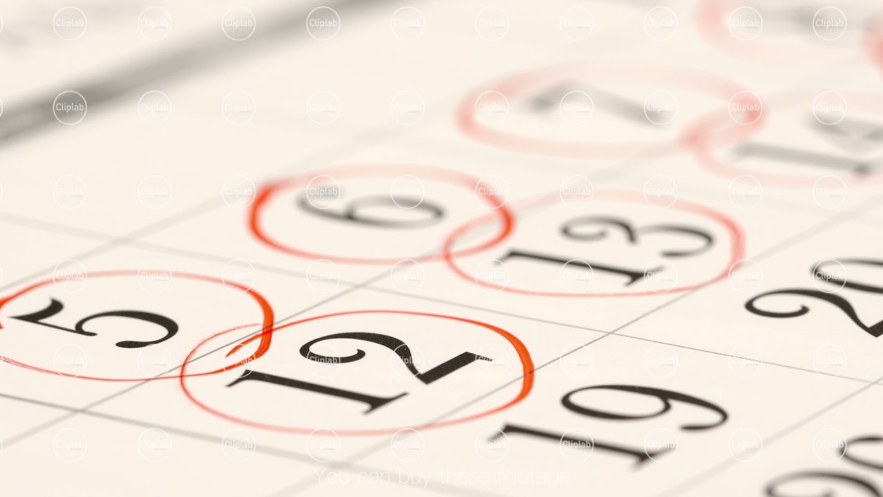 STOP MOTION: Marking (a round) a numbers in a calendar - Macro