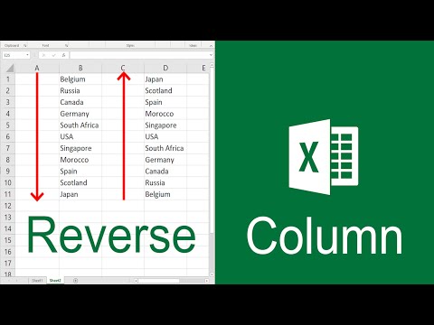 How to Reverse or Flip a Column in Excel