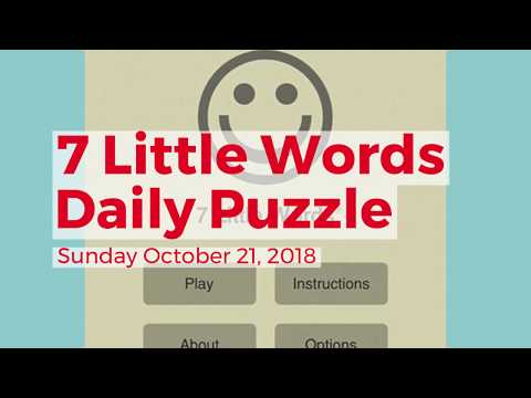 7 Little Words Daily Puzzle October 21 2018