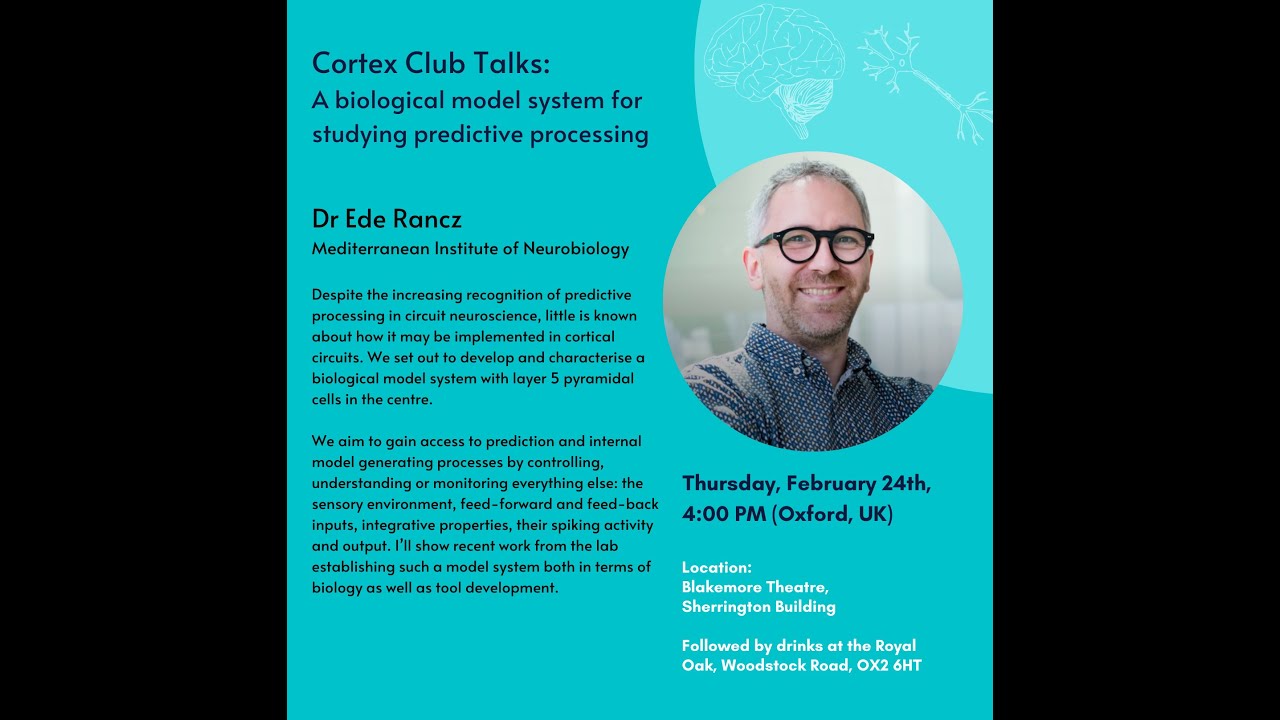 Dr Ede Rancz: A Biological Model Organism for Studying Predictive Processing