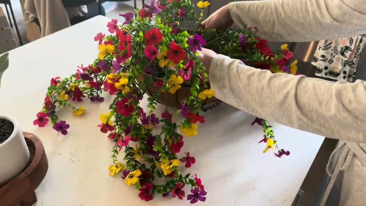 Nice Artificial Hanging Flower Basket  AMAZON FIND!