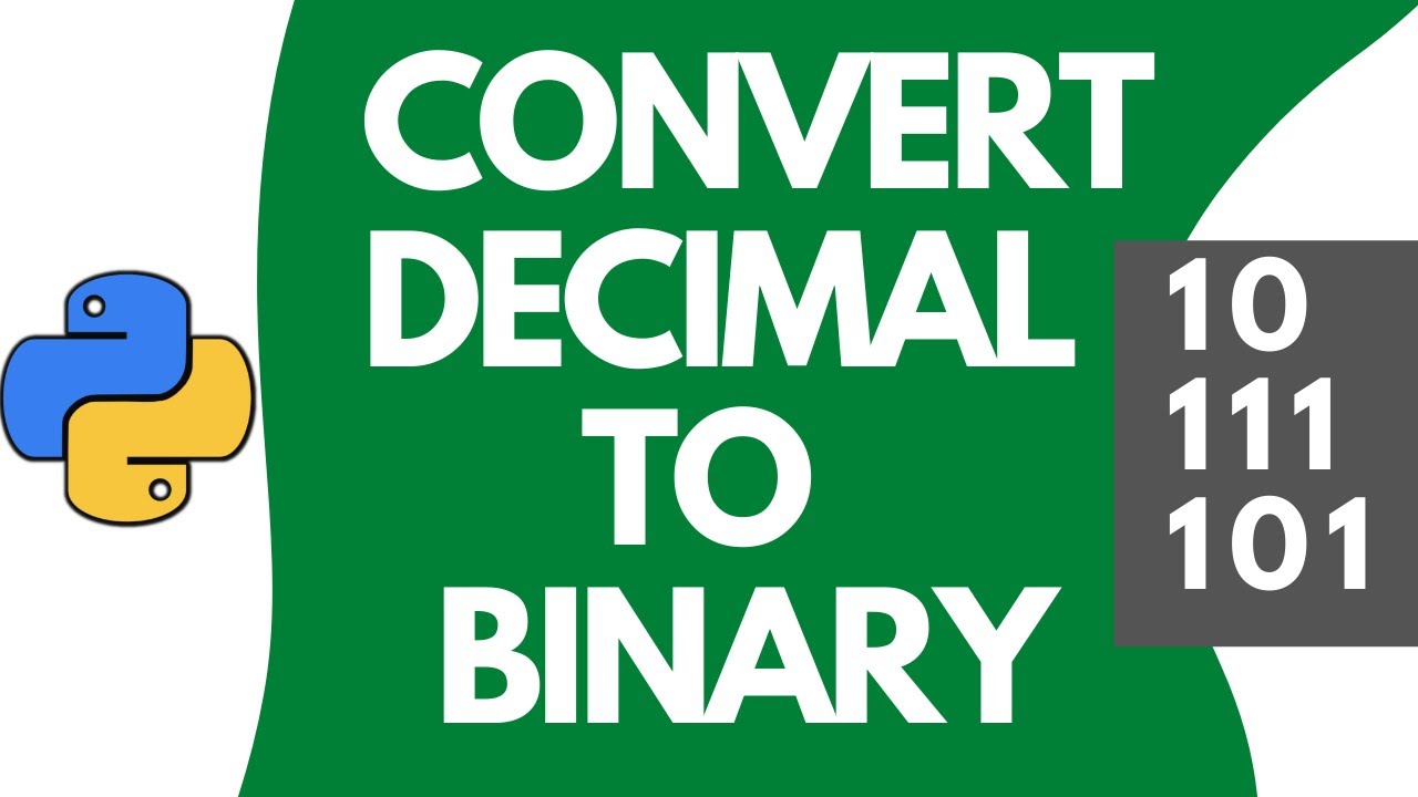 Python program to convert decimal to binary | step by step explanation