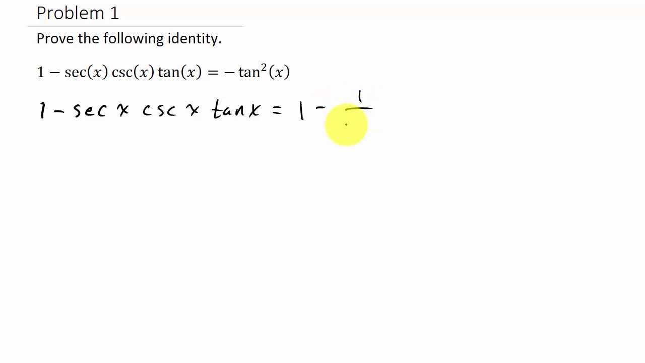 Proving Trigonometric Identities Example 1