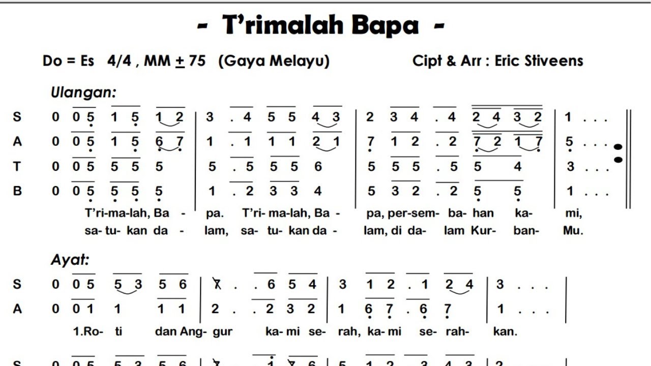 TRIMALAH BAPA gaya Melayu || Lagu Persembahan Katolik arransemen Eric Stiveens