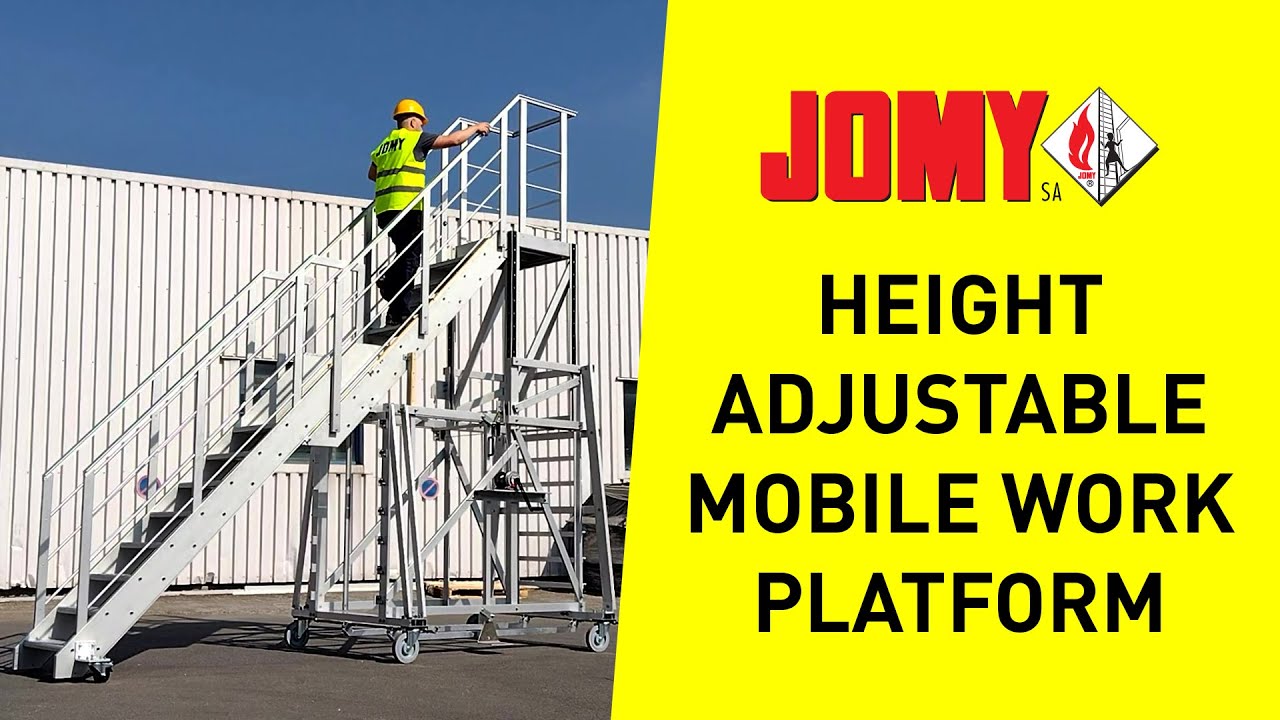 Work platform  / Mobile stairs - Height adjustable | JOMY