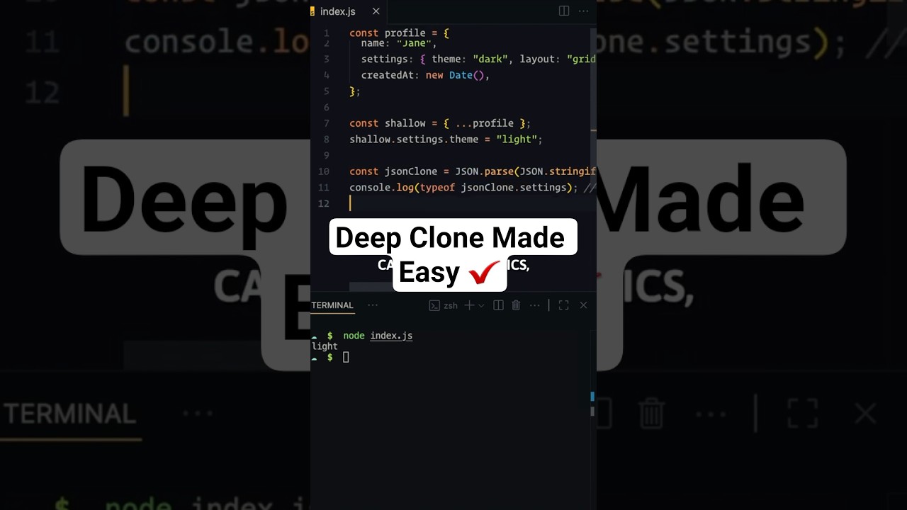 Deep Clone Objects in JavaScript the RIGHT Way ✅ #coding #programming #javascript