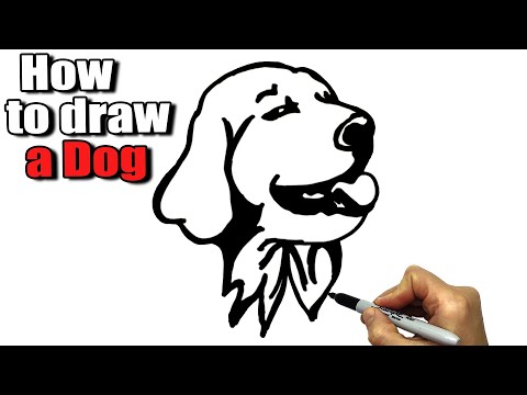How to draw a Silhouette of a Dog | Drawings with a black marker | Temporary Tattoo Drawings