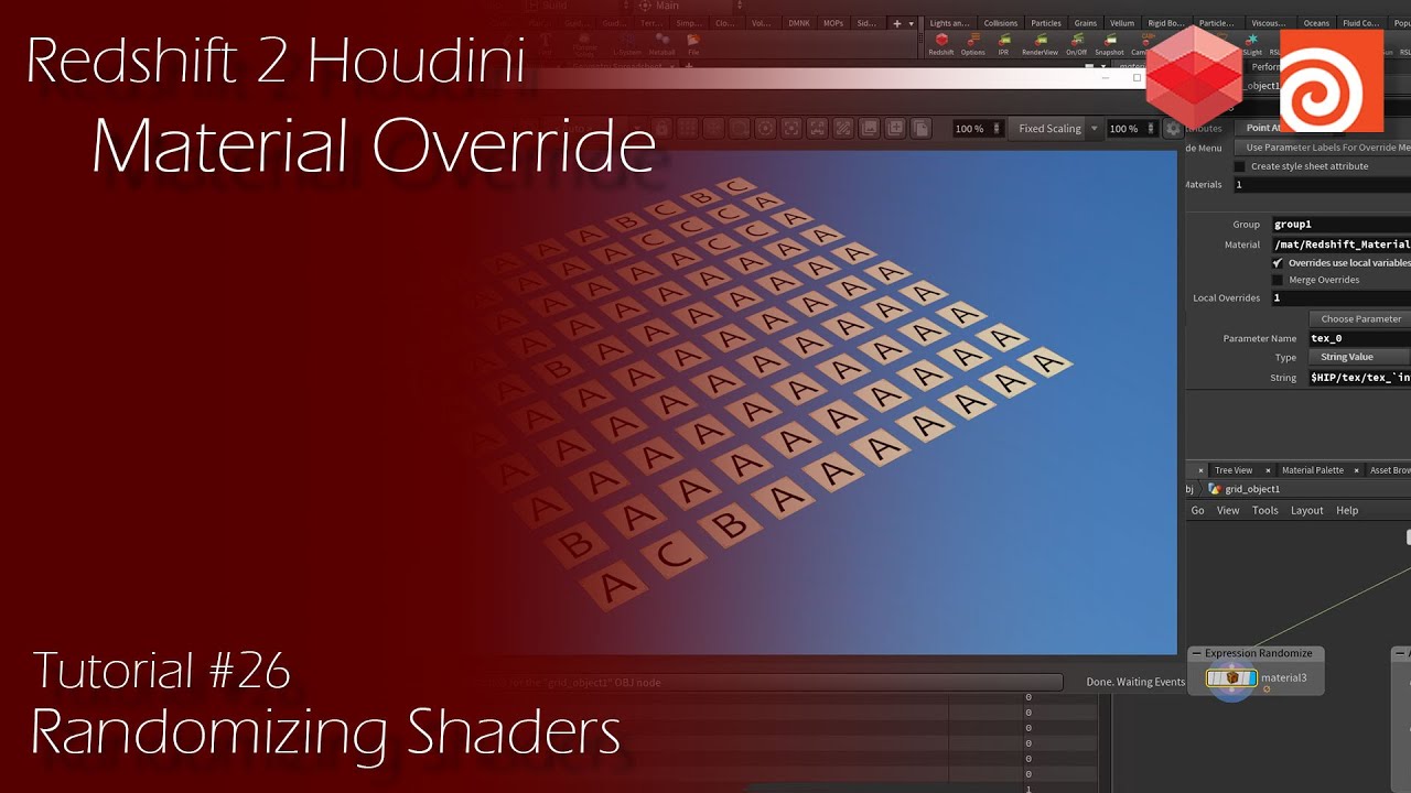 Redshift 2 Houdini - Tutorial #26 - Material Override & Randomizing Shaders