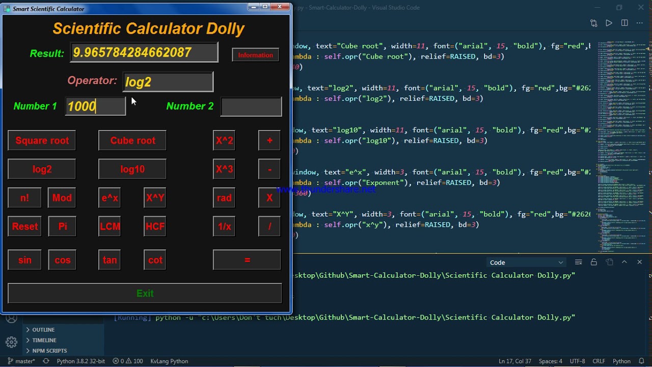 Scientific Calculator Made in Python by Tkinter