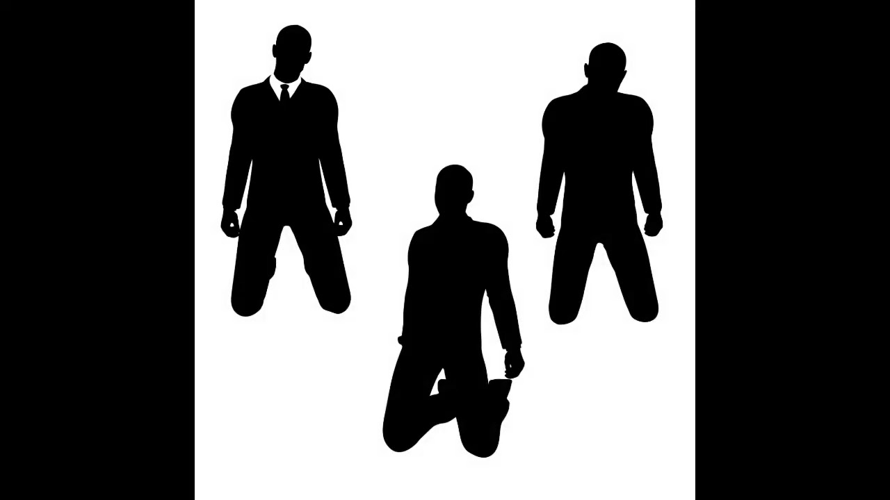 Illustration Of Kneeling Businessmen In Silhouette On White : Stock Vector (Royalty Free) 021764