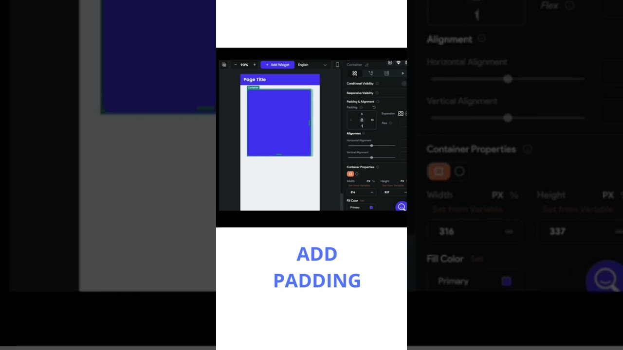 FLUTTERFLOW ADD PADDING CONTAINER #flutterflow #videotutorial #flutter #shorts