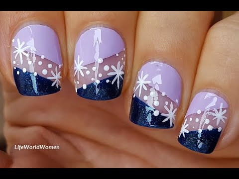 Blue & Purple GALAXY NAIL ART - Negative Space Scotch Tape Nails ~ You Tube Life World Women DIY