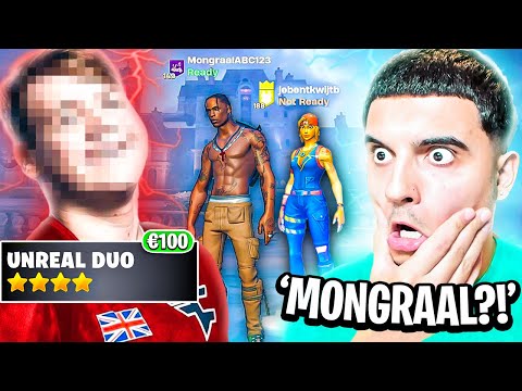 ik huur voor €100 een fortnite pro in voor een duo toernooi...😱🏆!
