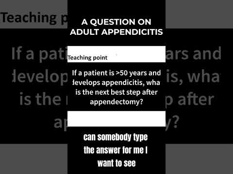 A Quick Question on Adult Appendicitis - MCCQE1