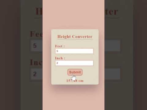 Day 11 of #50DaysOfJS Height Converter Tech Stack : #HTML #CSS #JS Code Link : https://rb.gy/bmnre