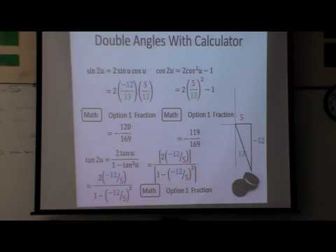 Multiple Angles Finding sin 2u cos 2u and tan 2u with calculator