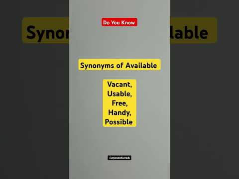 5 Synonyms of Available | Corporate Kurradu | #shorts #synonyms #english #learn #shortsfeed #short
