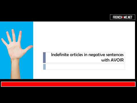 Learn French In 5 Days I V1 I Indefinite articles in negative sentences with AVOIR mp4