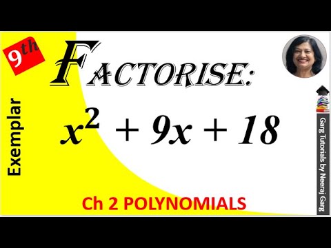 factorise x2+9x+18 | factorise the following expression x2+9x+18 | Class 9 Maths Chapter 2