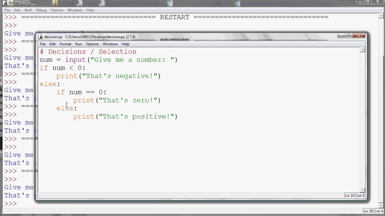 Making Decisions / Selection in Python