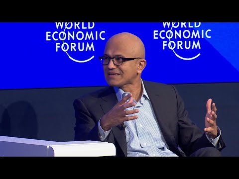 Microsoft CEO Satya Nadella talks about Artificial Intelligence at the World Economic Forum in Davos