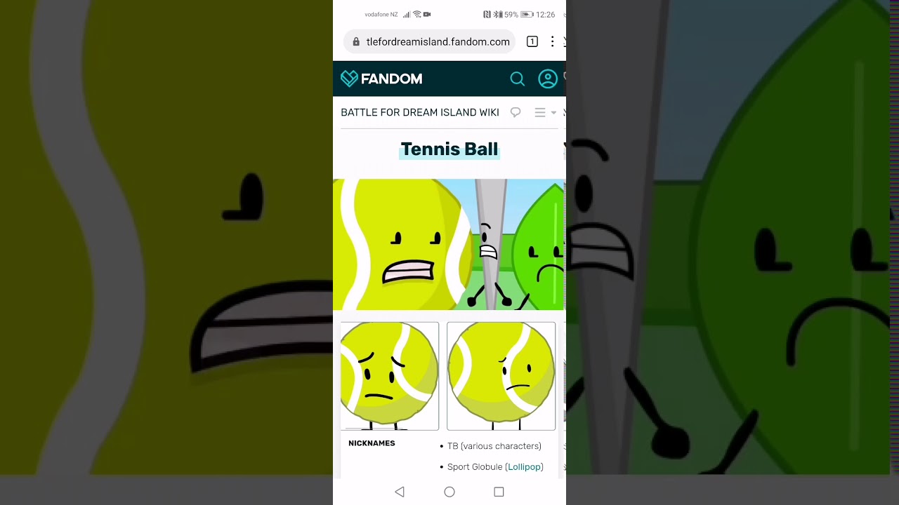 Browser: Tennis ball - BFDI wiki