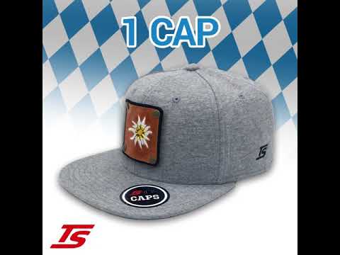 SNAPBACK CAP mit 3 wechselbaren Lederpatches bestickt mit bayrischen Motiven
