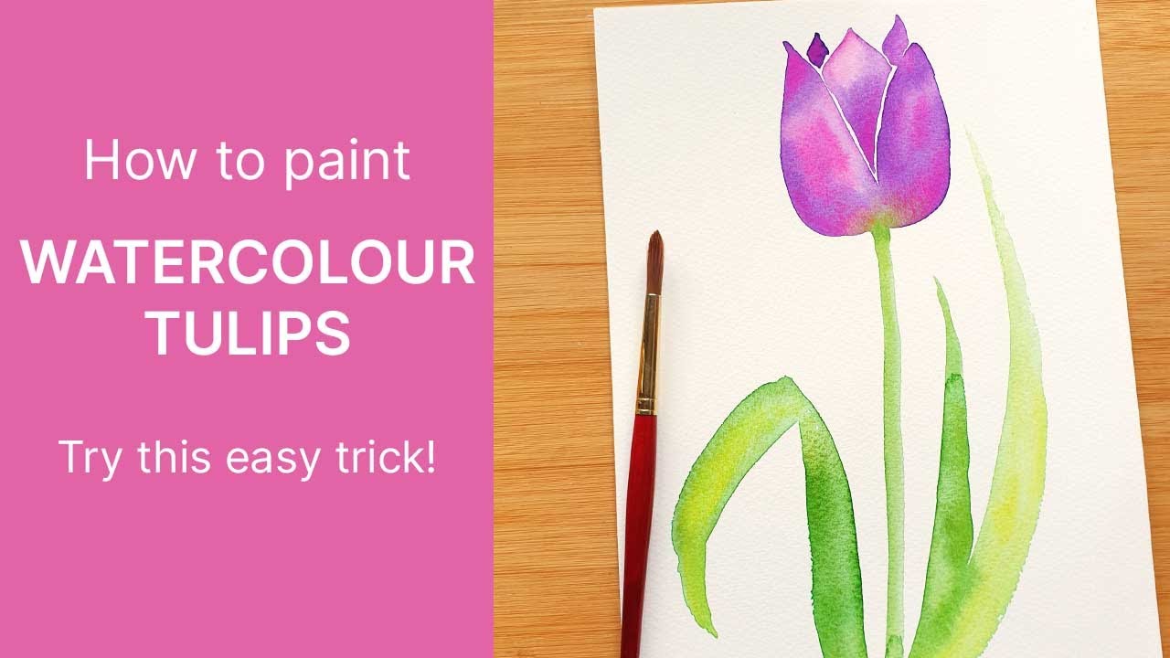Watercolor Tulip Tutorial - How to Paint Tulip Flowers in Watercolour | Emily Wassell