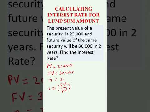 Calculating Interest Rate for LUMP SUM Amount Using Formula