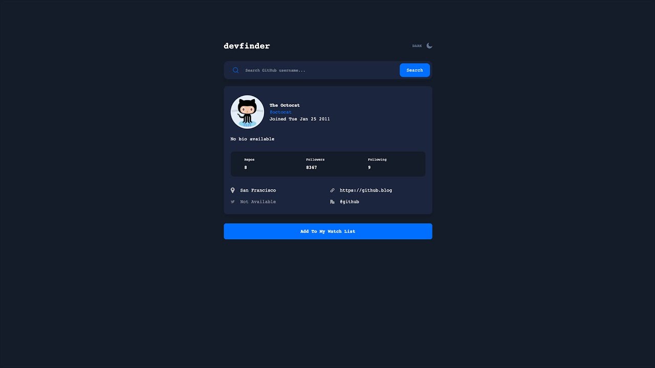Github API - User Follow List Project