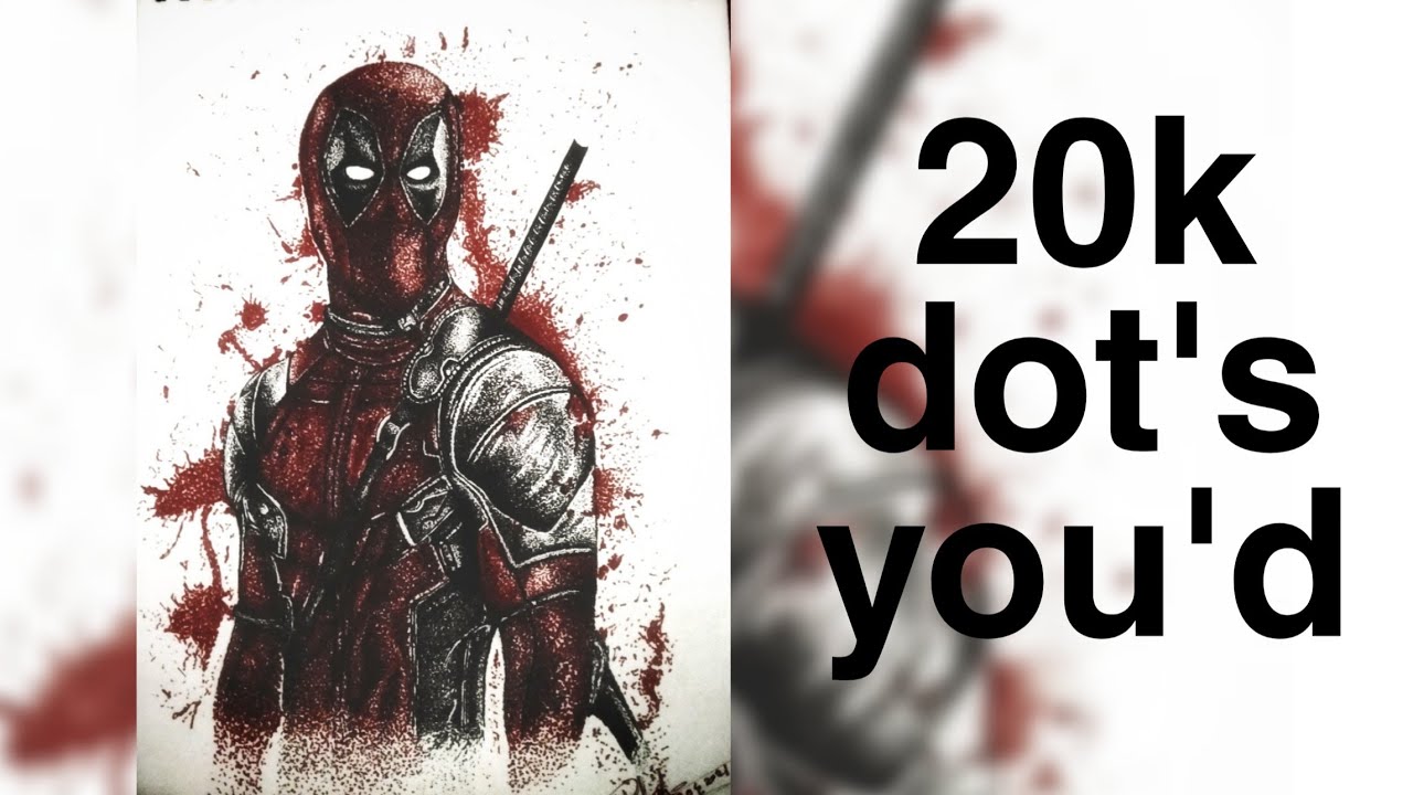 Deadpool Draw Penn Dots stippling tutorial (time lapse)