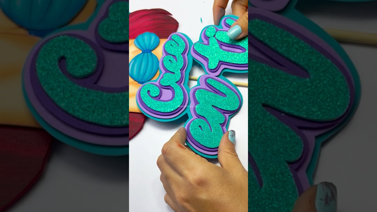 ✨🧜‍♀️Aprende como realizar letras con foami escarchado para que puedas hacer la palabra que desees✨