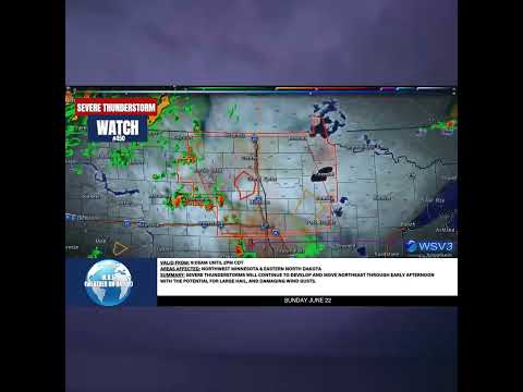 🌩️ Severe T-Storm Watch #450: MN & ND Early Threat! 6/22/25 #shorts #weatherupdate