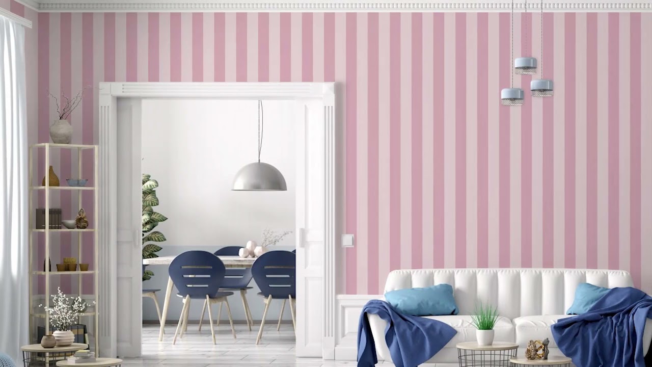 GP1900272 Pink Stripes Peel and Stick Wallpaper Roll 20.5 inch Wide x 18 ft. Long, Pink