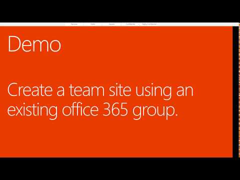 Create a team site using an existing office 365 group