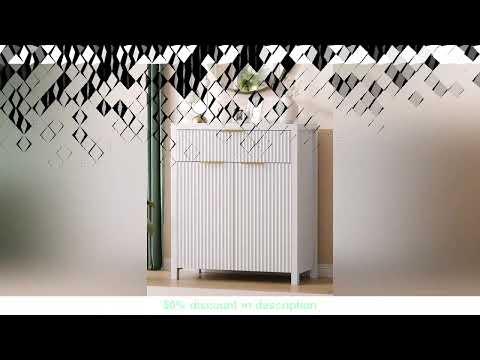 Why Everyone’s Talking About This Product! White Fluted Storage Cabinet With Drawers Buffet Sidebo