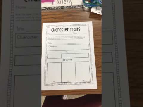 Character Traits: directions for worksheet
