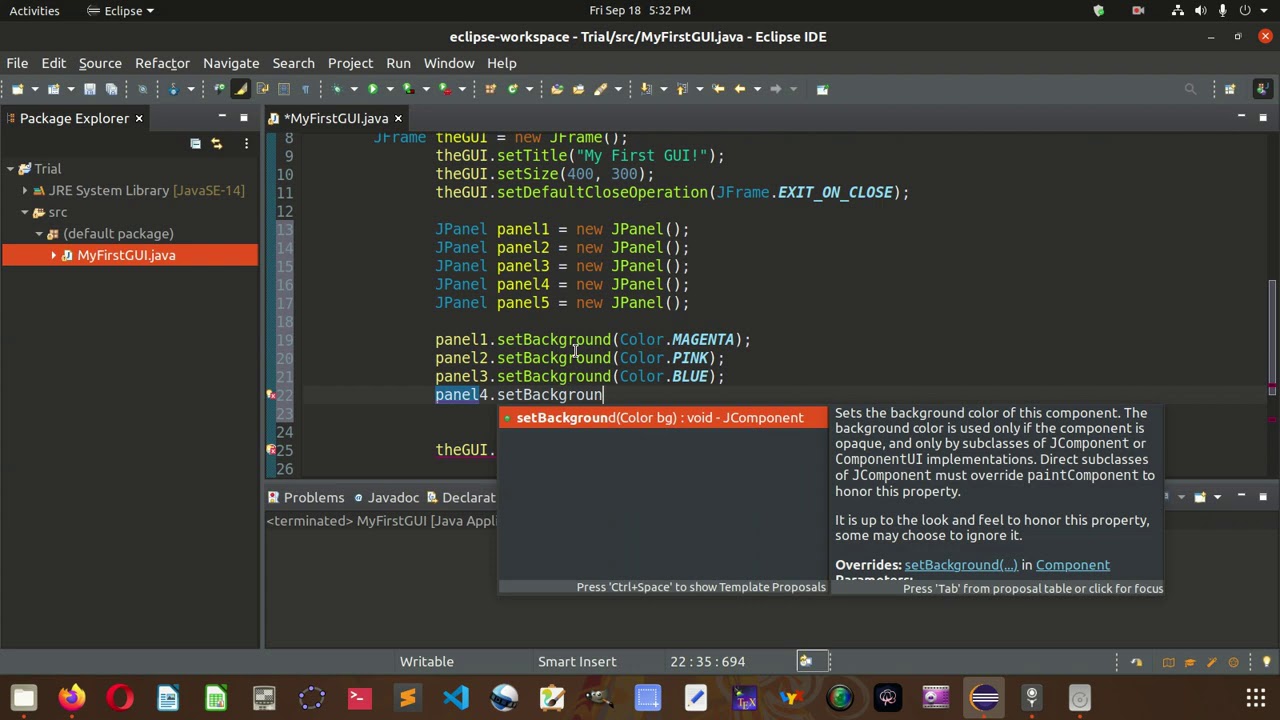 JPanels and BorderLayout