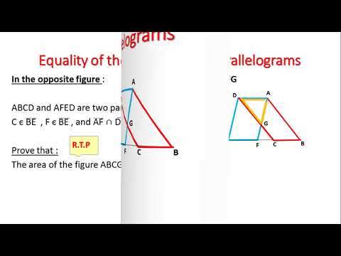 Equality of the areas of two parallelograms 1/2