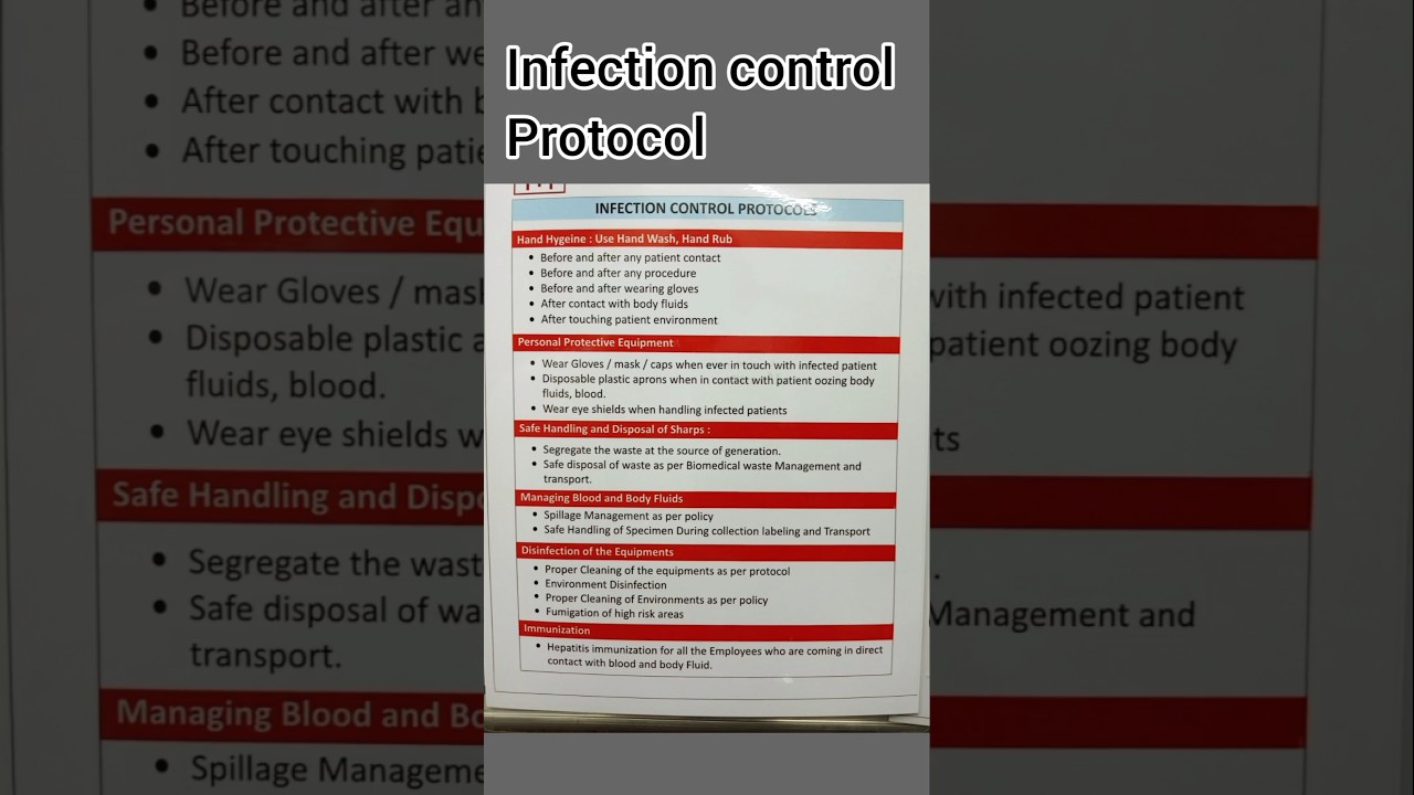 INFECTION CONTROL PROTOCOL|| #infection #medical #aiims #nursing