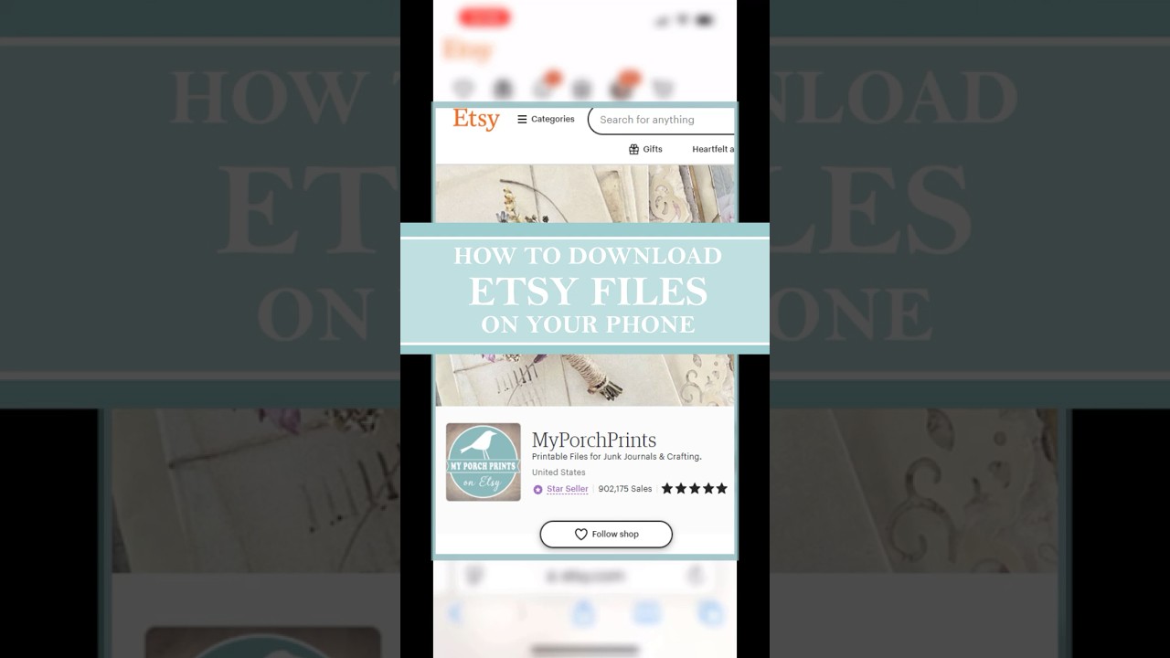How To Download and Print Etsy Files From Your Phone | My Porch Prints Tutorials