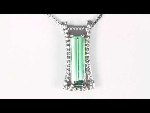 White Gold Tourmaline Pendant 6.01 Carats