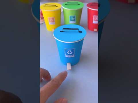 DIY Mini Dustbin With Paper Cup #diy #minidustbin #cute #handmade #artandcraft #craft #decocraft