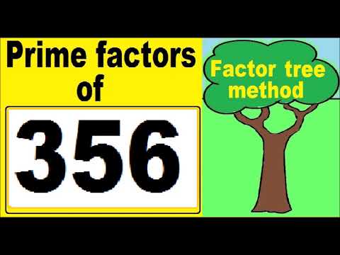 Prime factors of 356. Prime factors decomposition of 356. Factor tree method.