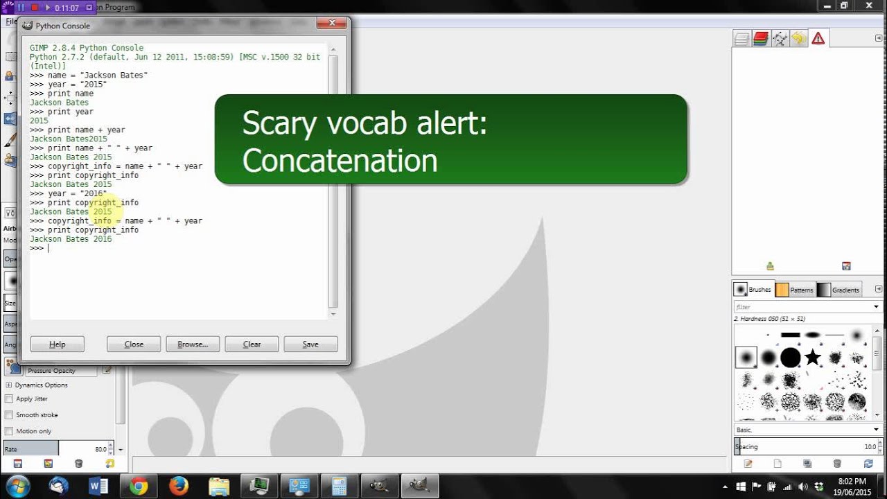 Gimp Scripting: Python Fu - Variables