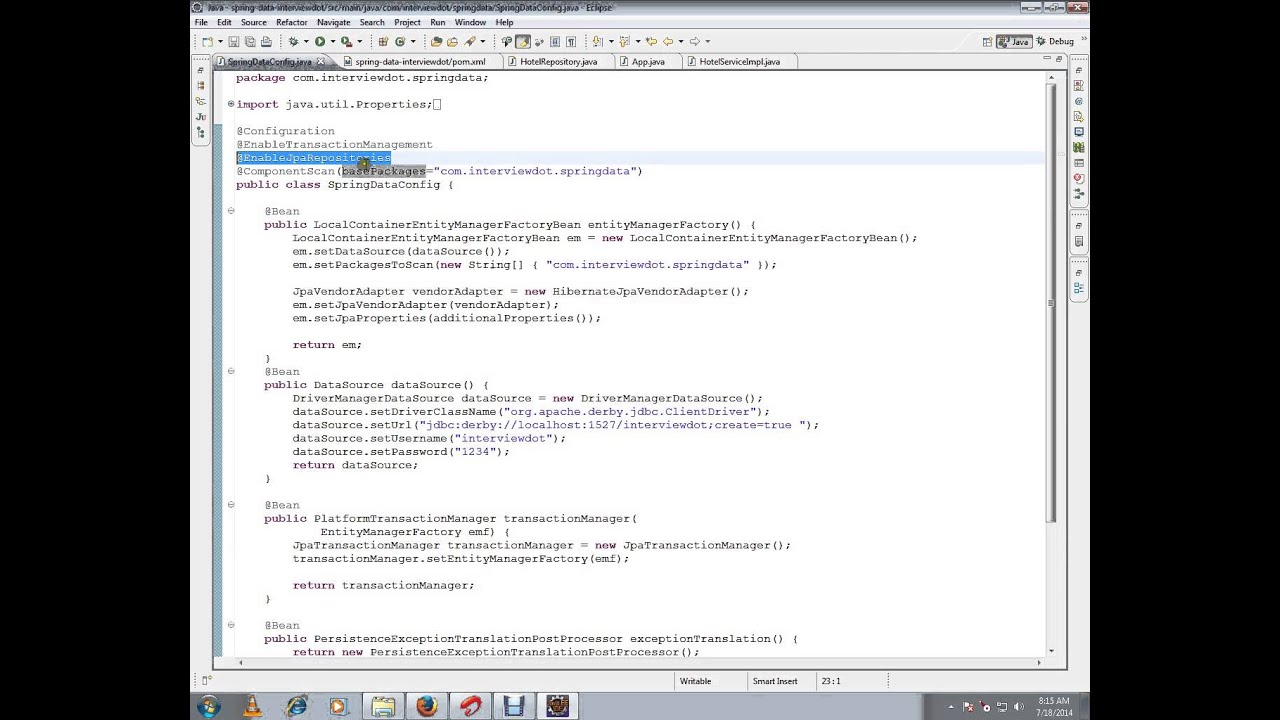SPRING DATA JPA CONFIGURATION SETUP IN ECLIPSE
