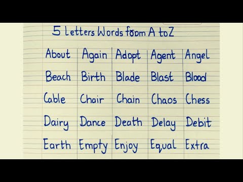 5 letter words from A to Z, Five Letter Words, 5 Letter Word in English, 5 Letter Words for kids