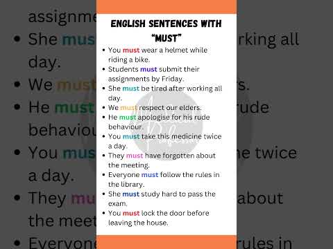 "Master 'Must' in English: 10 Sentences with Examples | English Grammar Simplified"