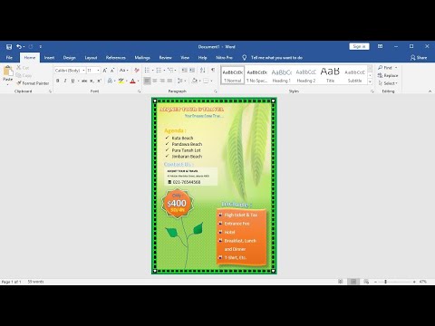 Microsoft Word Tutorial | How to Make a Travel Brochure Design in Word